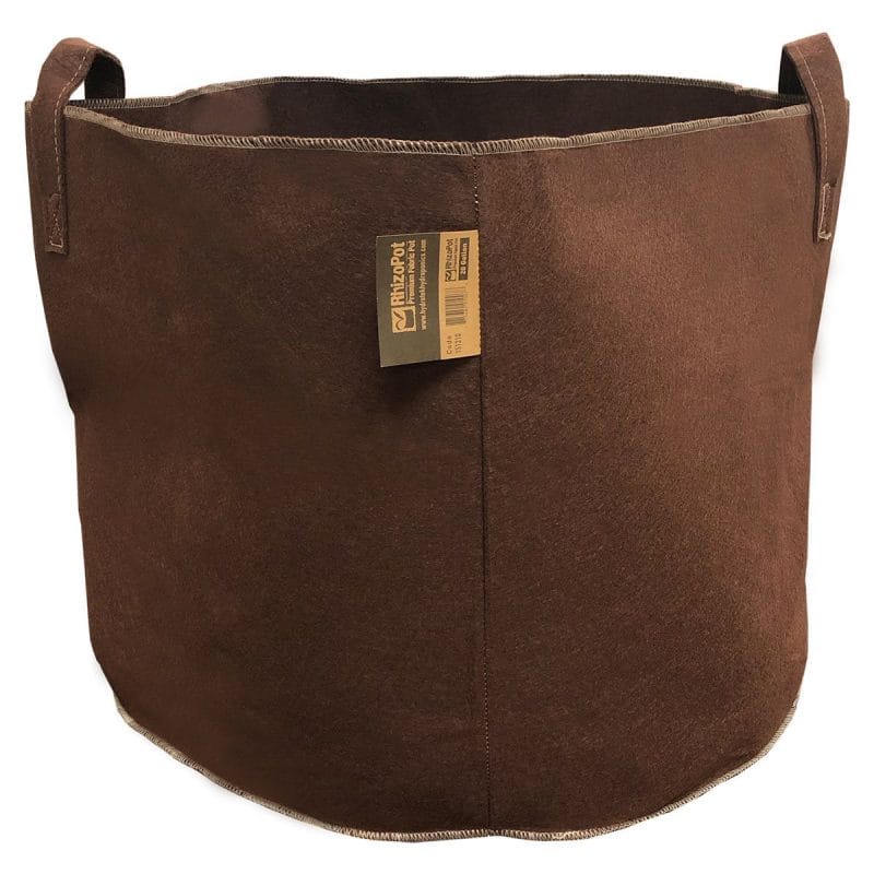 Rhizopot Brown Fabric Grow Bag w/Handles - 20 Gallon - Happy Hydroponics