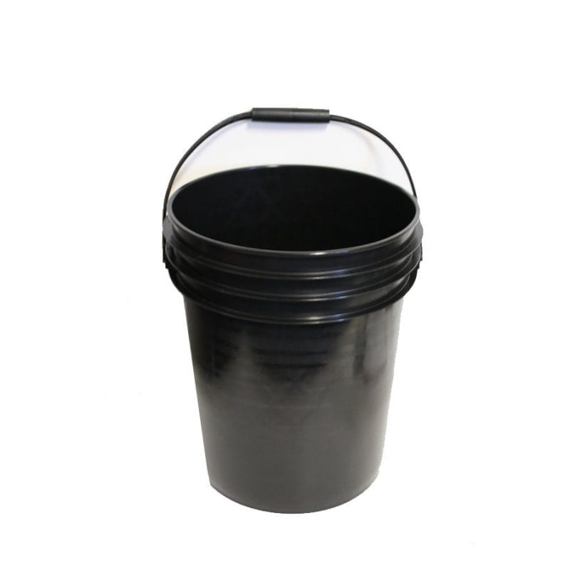 Black Pail with Plastic Handle 20L - Happy Hydroponics